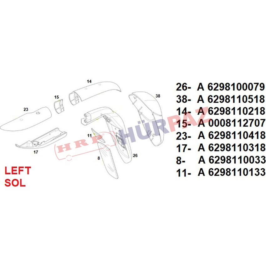 SETRA 417-415 DIŞ AYNA KAPAKLARI-L - Hürpaz